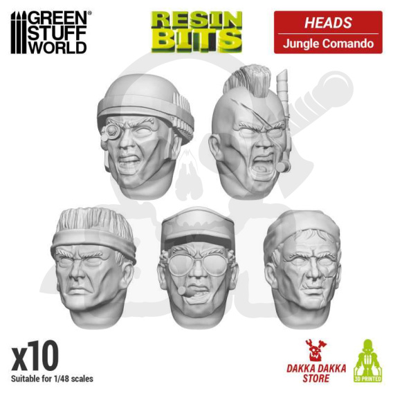Battle-Models > 3D printed set - DakkaDakka - Jungle Commando Heads ...